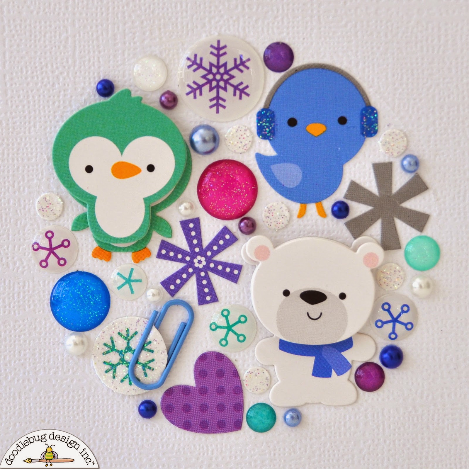 Doodlebug Design Inc Blog: Frosty Friends: Sticker Collage Card