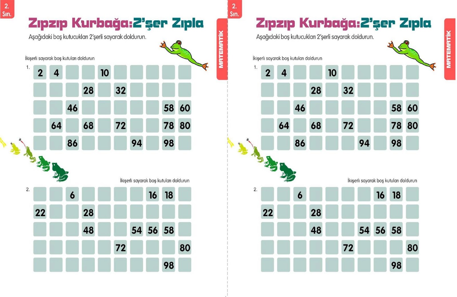1.Sınıf Ritmik Sayma İkişer Ritmik Sayma - DERS KİTABI CEVAPLARI