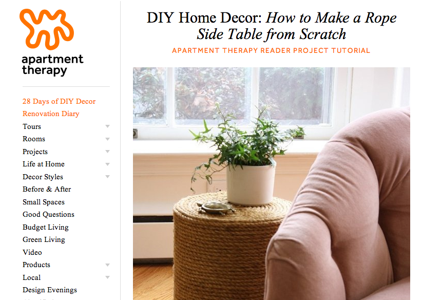 Meet Me in Philadelphia: My Rope-Wrapped Tables Featured on Apartment ...