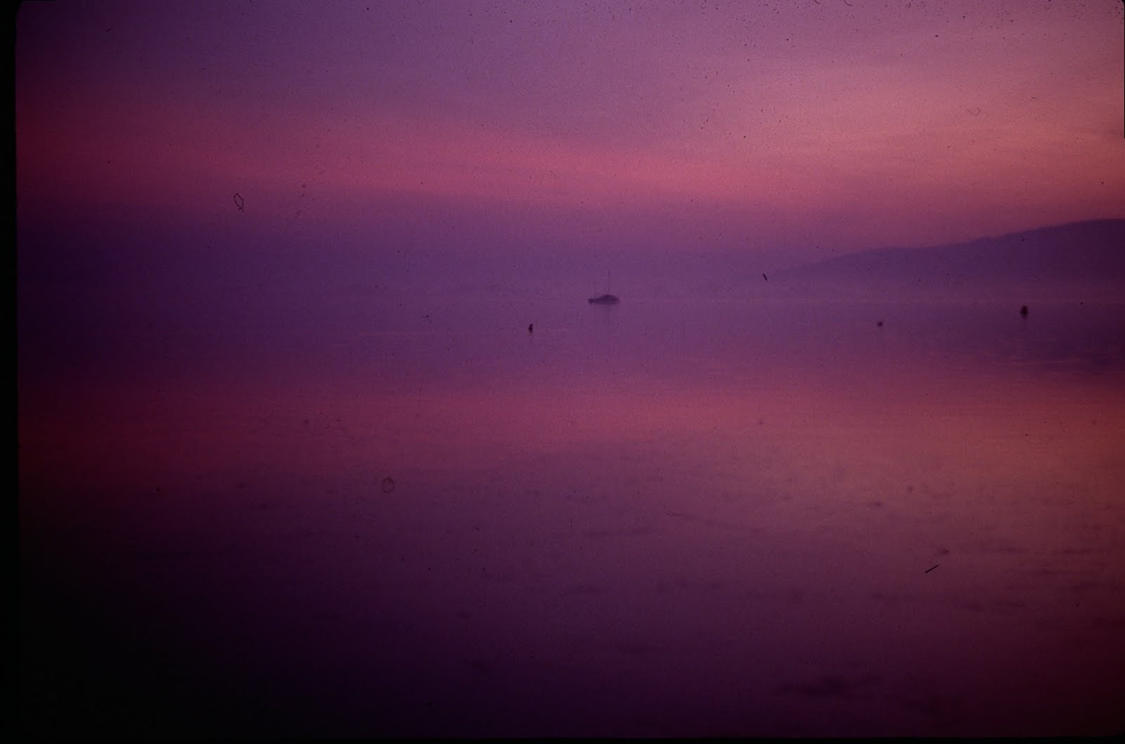 BristolPiker: 1979 - Sunset over Cheddar (or Axbridge) Reservoir