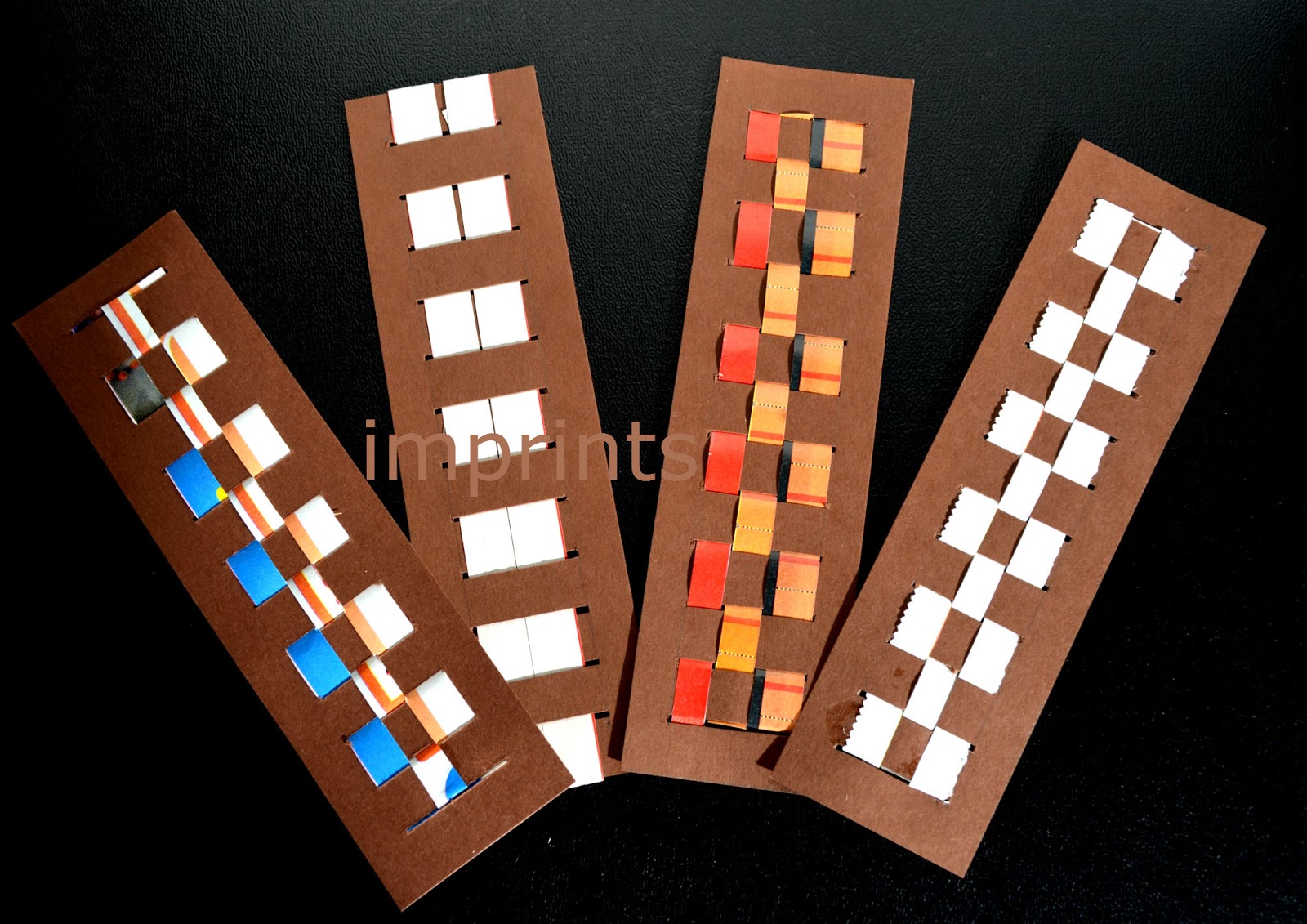 imprints handmade: Paper weaves: Woven bookmarks