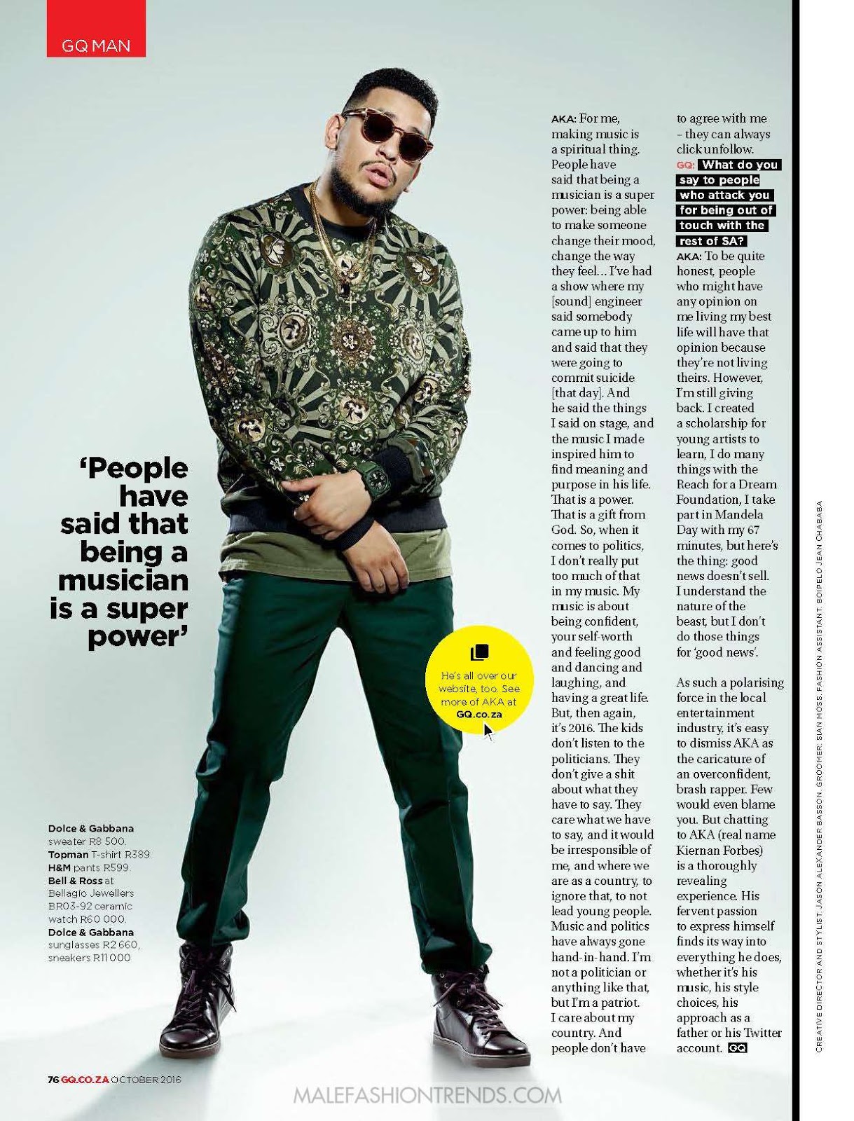 Kiernan Jarryd Forbes por Sacha Waldman para GQ Sudáfrica