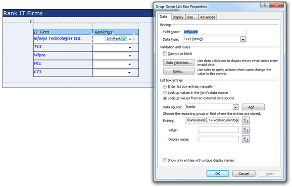 Sub Totals in InfoPath's Repeating Table