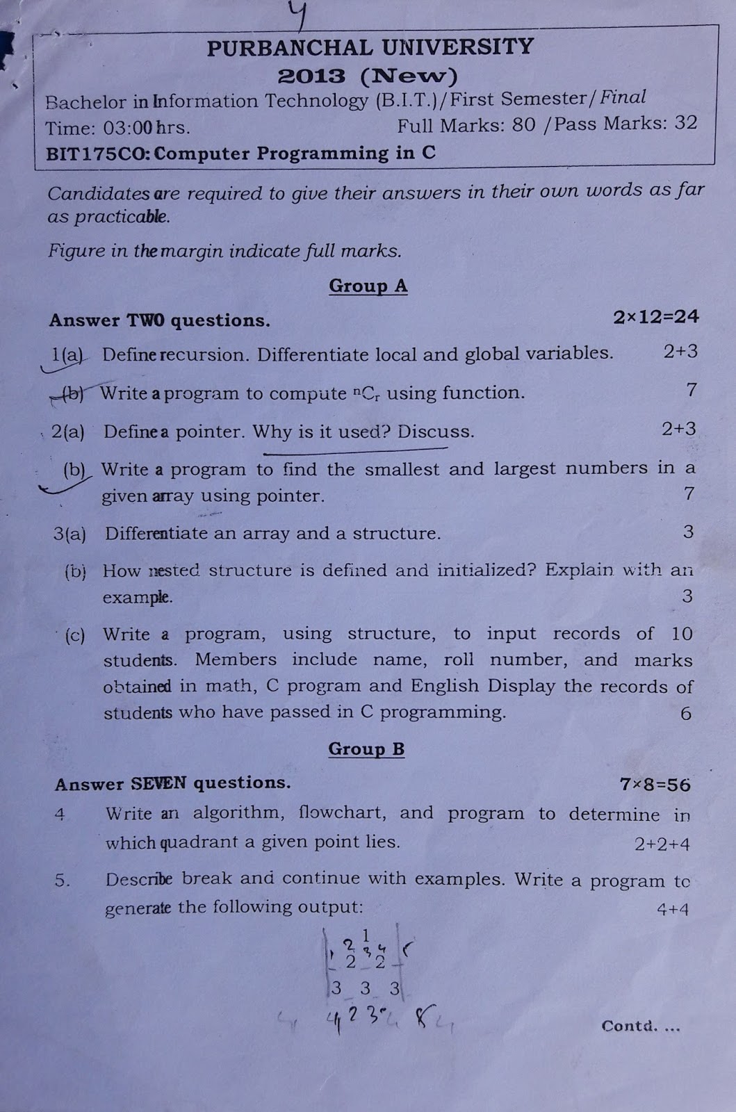 1st Semester Old Questions