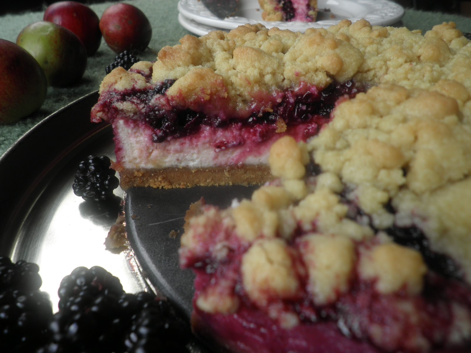 ...With Love and Cake: Bramble Crumble Cheesecake.