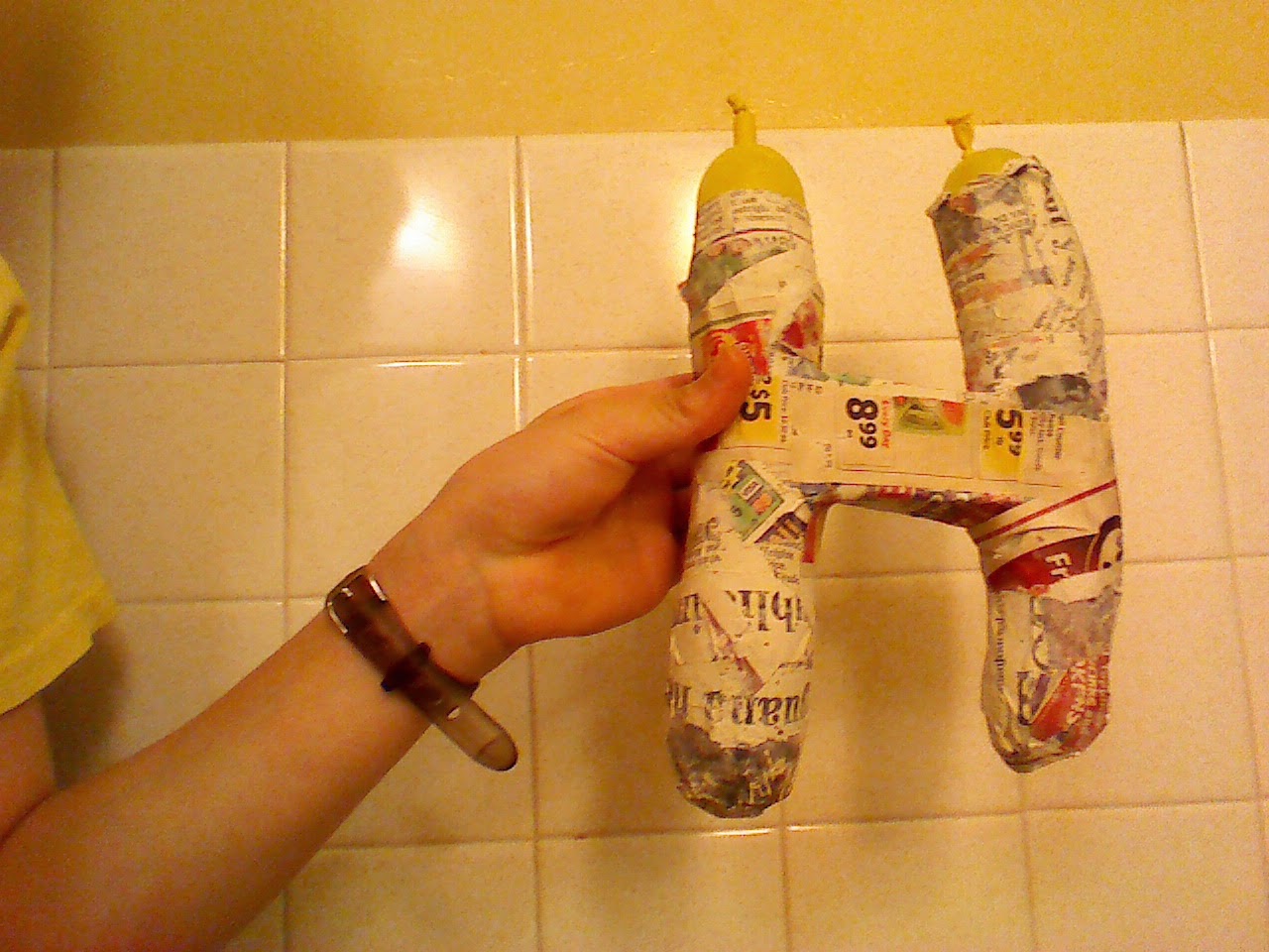 Just Crafty Things I Do ;): H shaped paper mache letter!