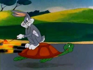 Cartoon-Vergleich: RABBIT TRANSIT