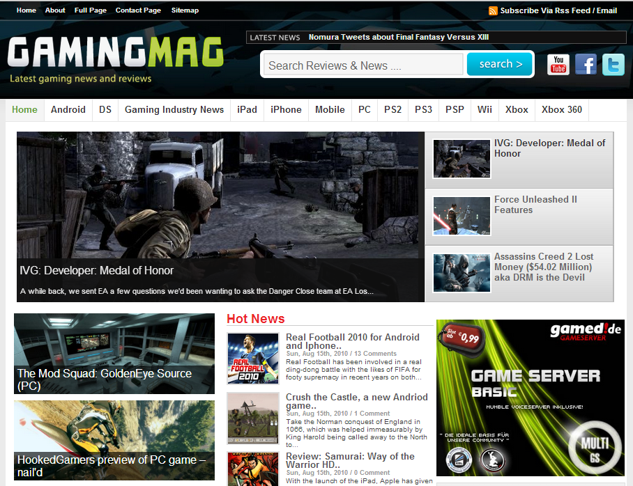 Wordpress Gamingmag Oyun Portal Teması Php Scriptler Asp Scriptler