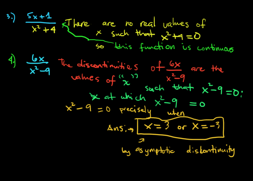 Free Mathematics Tutorial: Value of "x" for which the Function is ...
