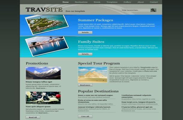 Free Light Travel Blog HTML CSS Website Template
