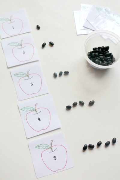 Apple Seed Counting Mats | School Time Snippets