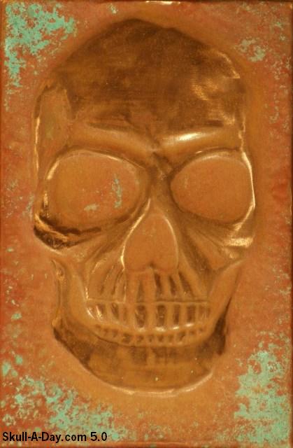 Copper Relief Skulls