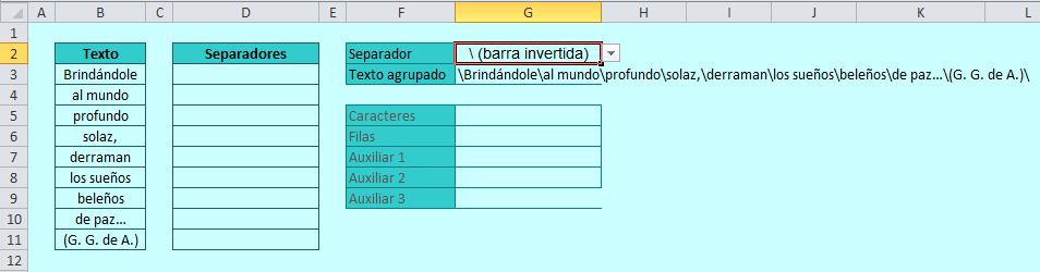 Excel práctico para todos: Agrupar el texto de una columna intercalando ...