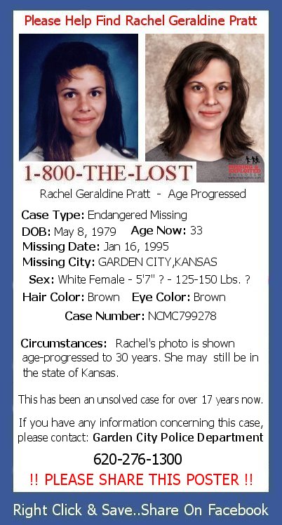 Posters To Help Find Missing Children: Rachel Geraldine Pratt