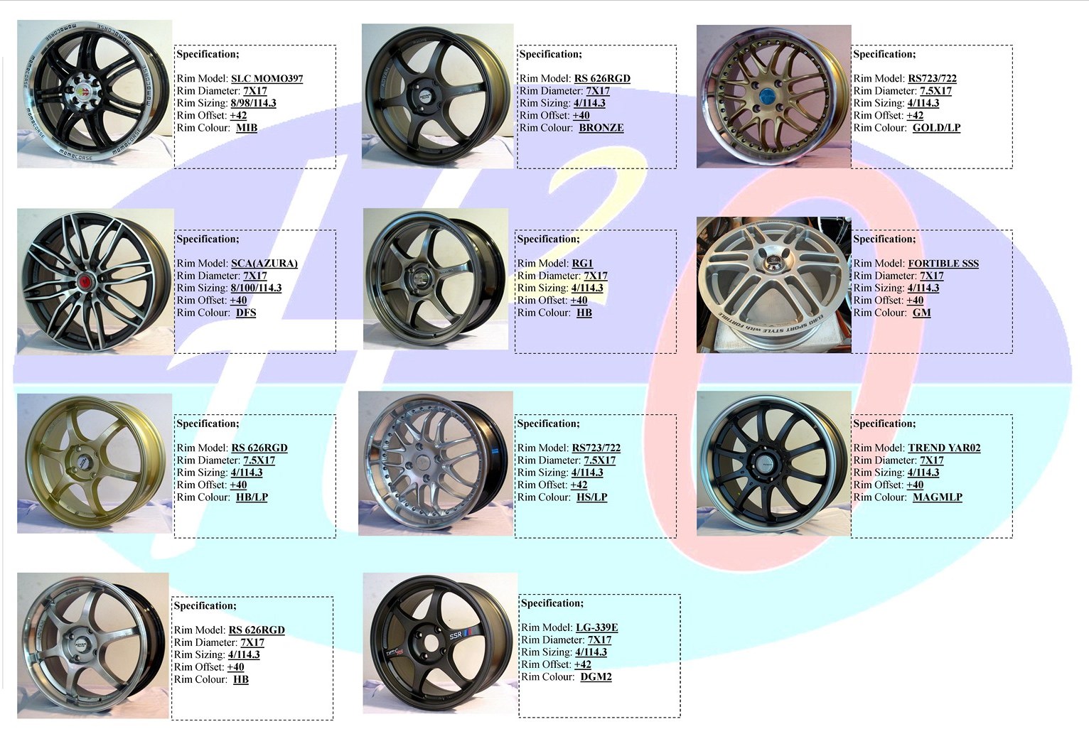 Tyre and Rims (H2O One Stop Sdn. Bhd.): 17 Inch Rims With Sizing ...