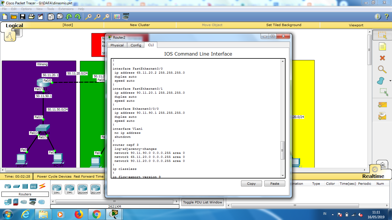 Contoh Topologi Routing Dinamis - Dafa Fajar