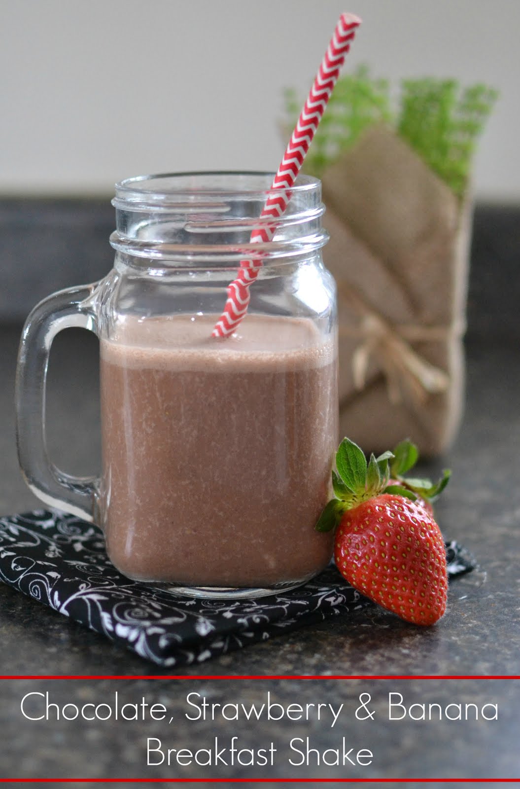 Chocolate, Strawberry and Banana Breakfast Shake Recipe