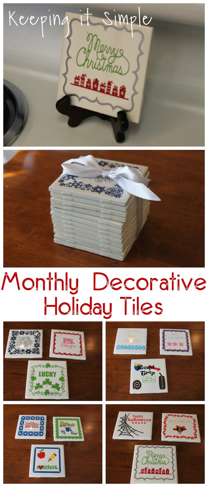 Christmas Gift Idea: 4×4 Monthly Decorative Holiday Tiles - Keeping it ...