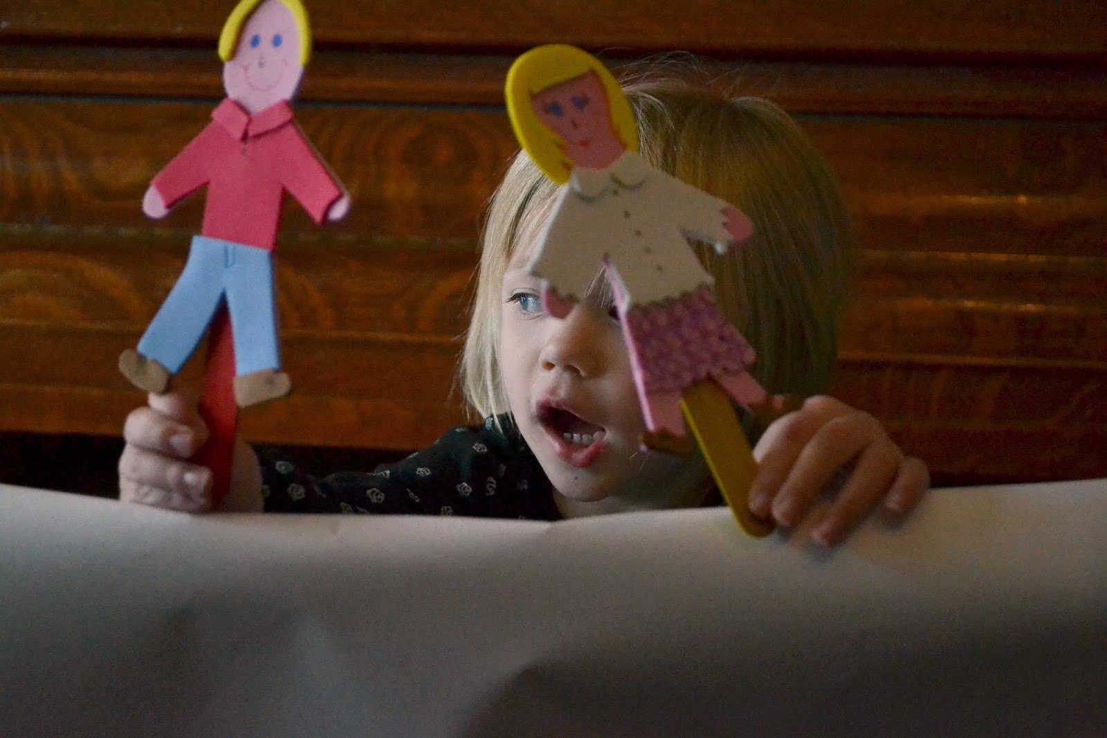 You can use photos of friends to make your puppets. If you're making ...