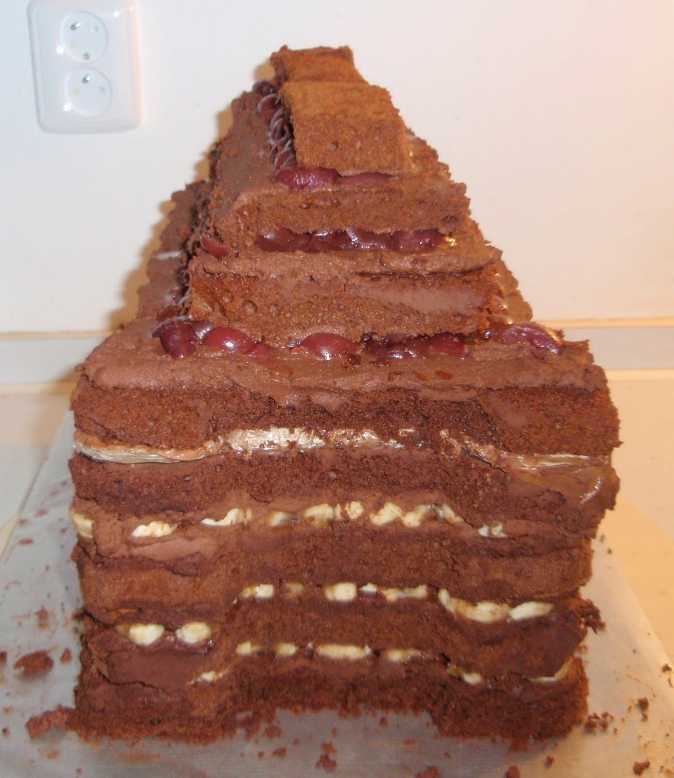 Dorty z Růžovky: Fotopostup dort 3D dům (bez zdobení)