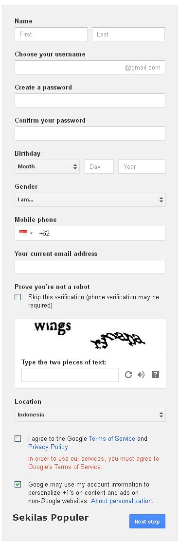 Cara Membuat Email di Gmail | Sekilas Populer