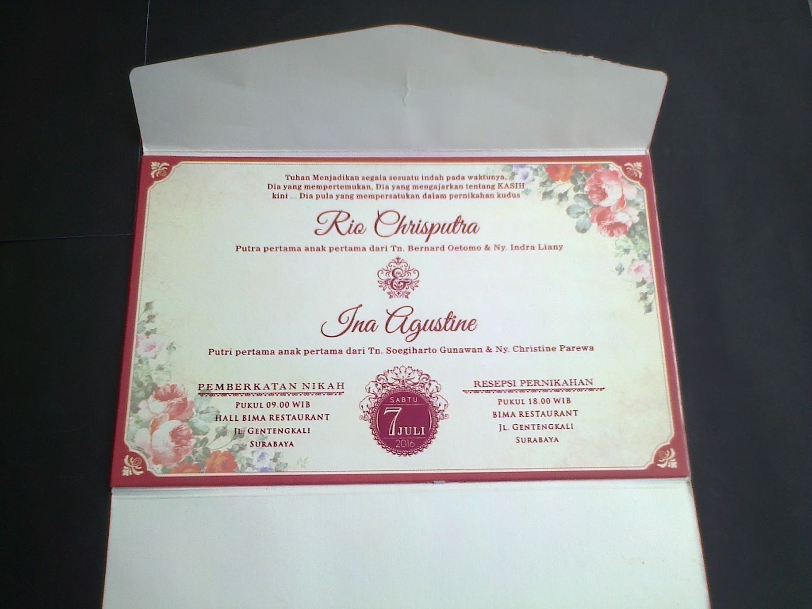 model undangan pernikahan semi hardcover elegan one card | undangan ...