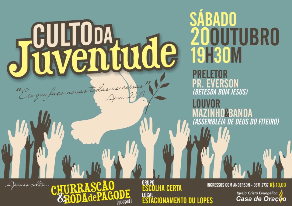 Culto Da Juventude Dia 20 10 Igreja Casa De OraÇÃo Cehab