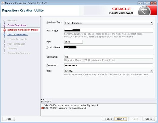 Ora 01882 Timezone Region Not Found While Creating Schemas Through Rcu Utility Oracle Soa 12c