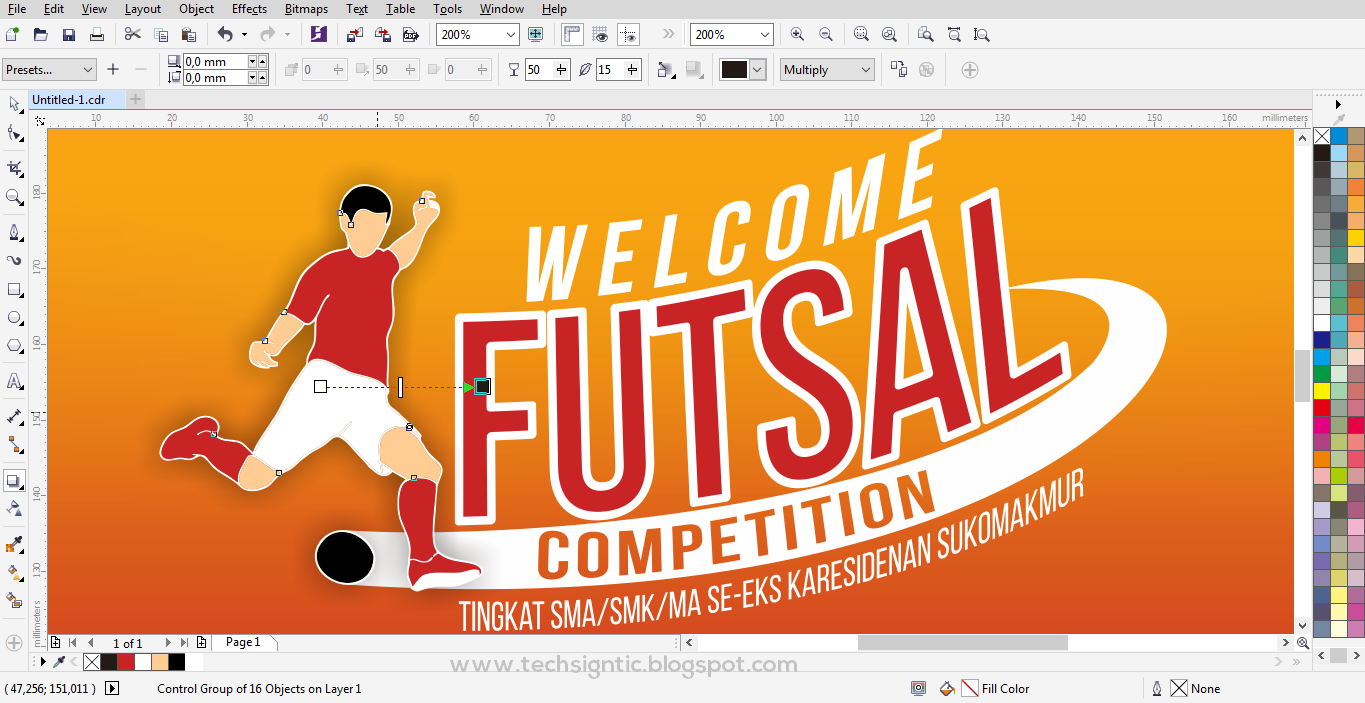 Tutorial Membuat Banner/Spanduk Futsal di CorelDraw - TechSigntic