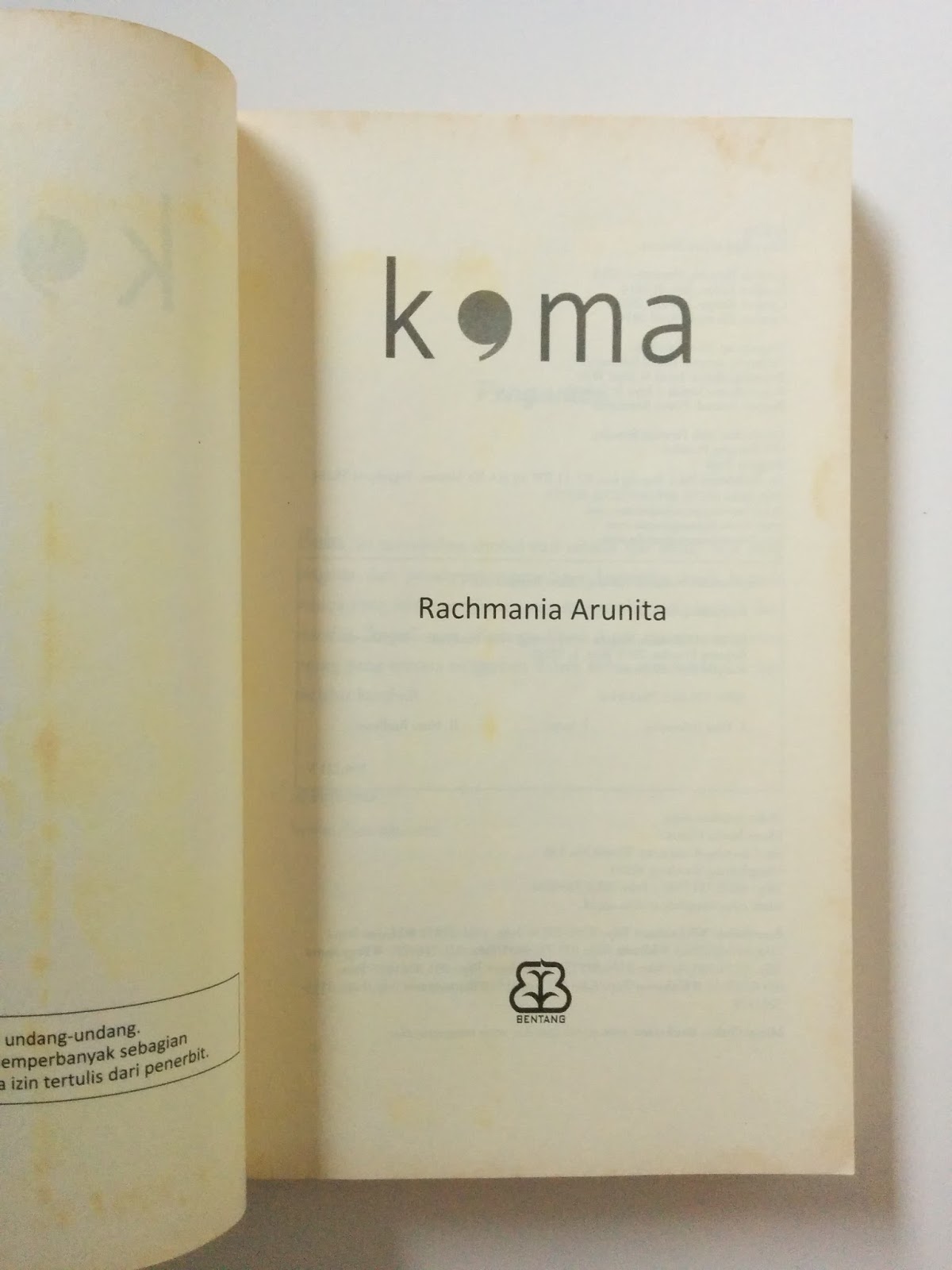 Koma - Rachmania Arunita | Aksiku Toko Buku Bekas Online