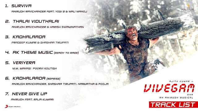 Ajith's Vivegam Movie Tracklist - SouthColors