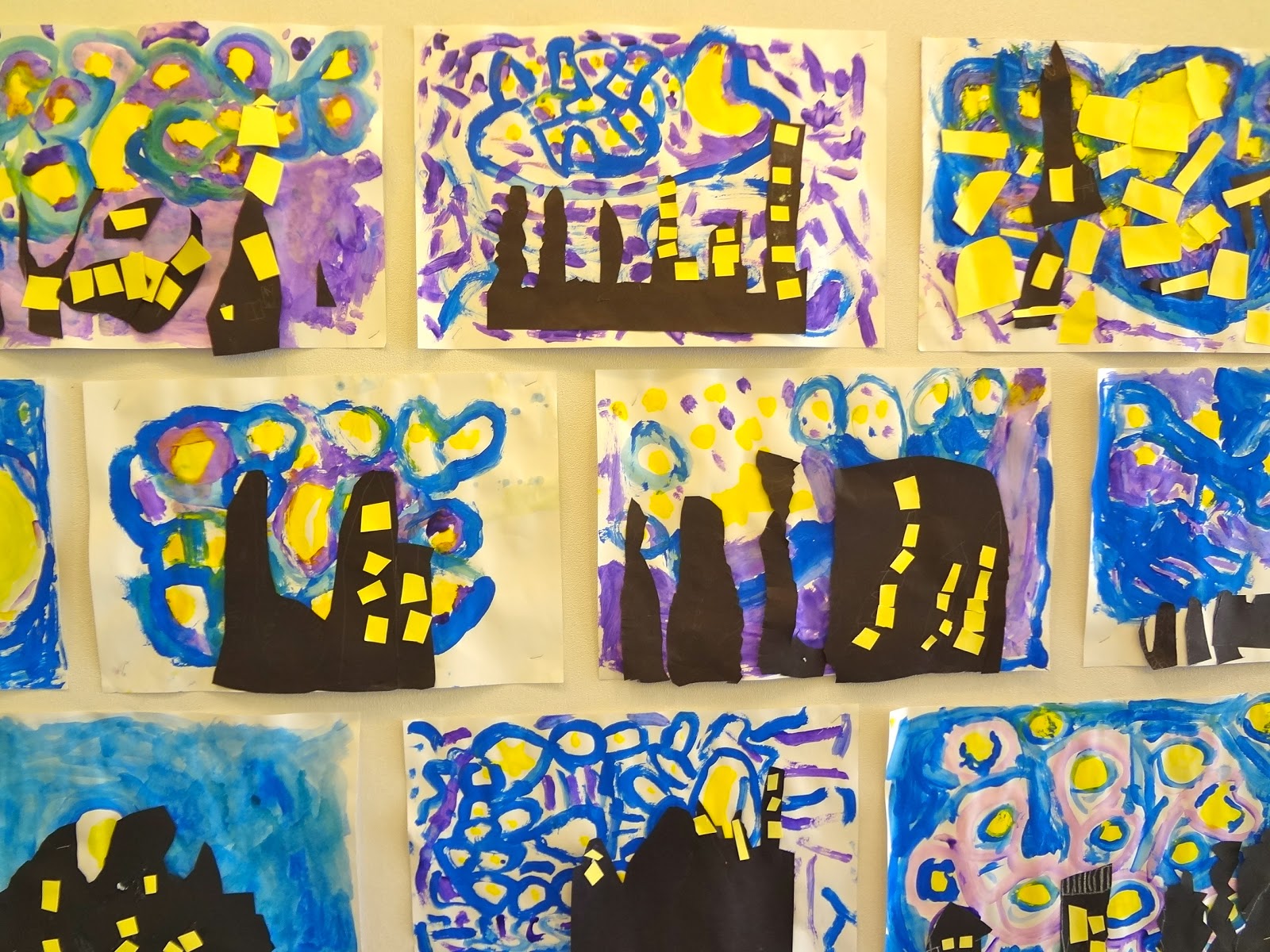 The Talking Walls: Van Gogh's "Starry Night"....2nd grader style!