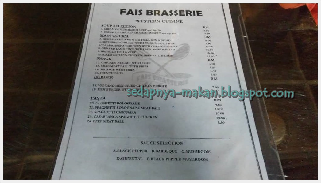 MaKaN JiKa SeDaP: Jom makan western food di restoran Fais, Permatang ...