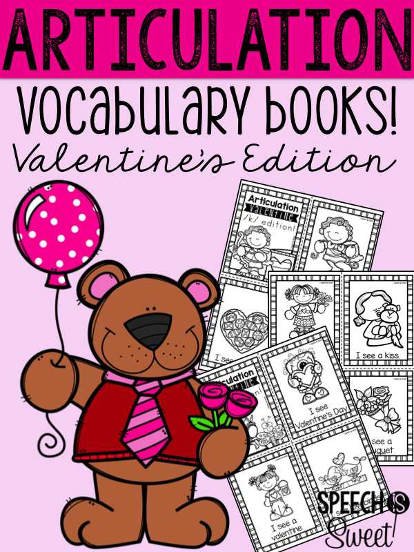 Valentine's Day Articulation Vocabulary Books Freebie! - Speech is Sweet