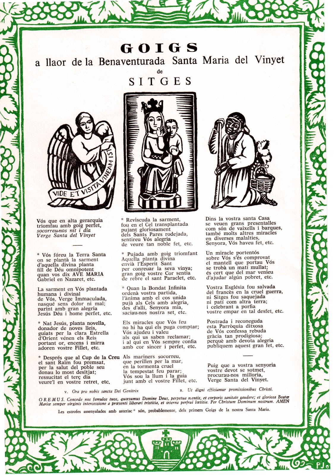 Goigs a la Mare de Déu del Vinyet. Sitges (Garraf, Barcelona)