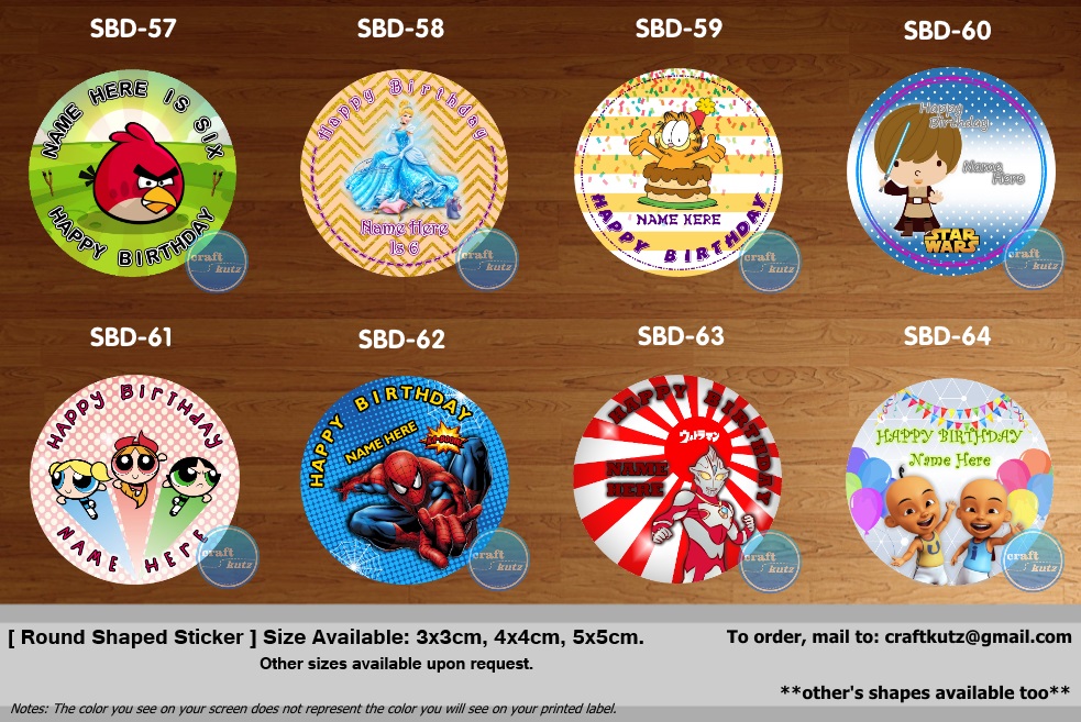 Birthday Sticker Series FREE Design/Template ~ Craft Kutz