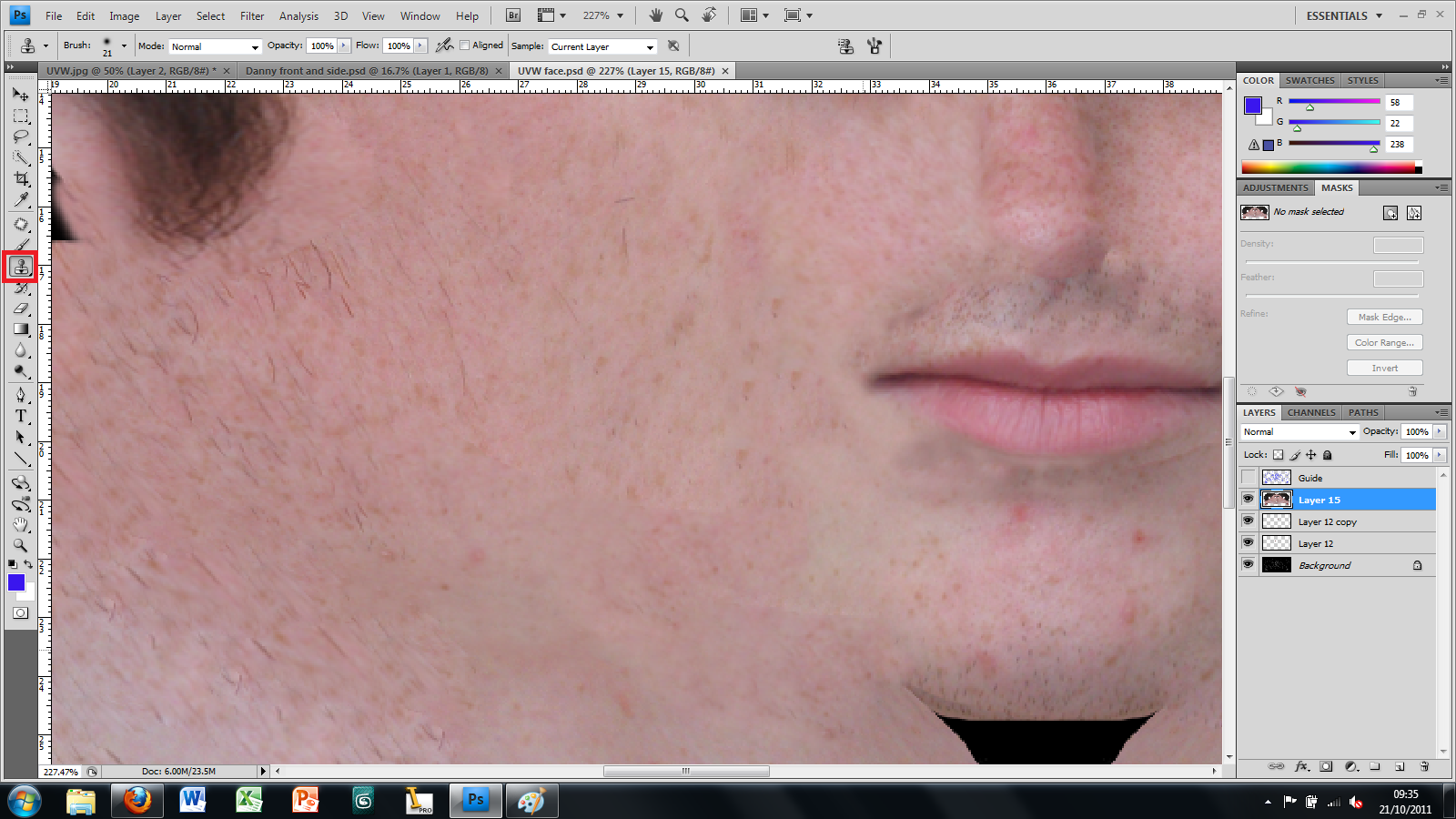 Virtual Environments: Creating the face bitmap
