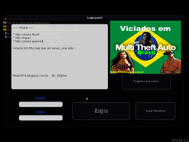 Login Painel - MTA Brasil