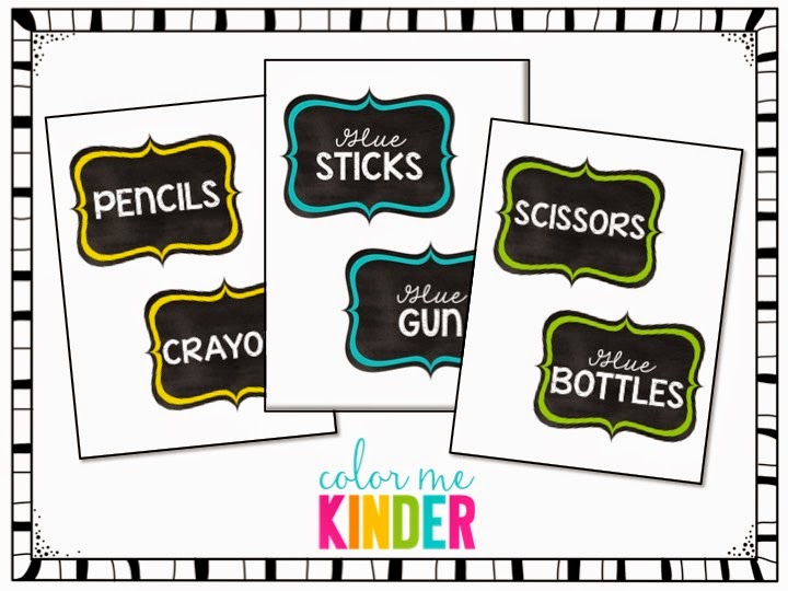FREE Chalkboard Themed Supply Bin Labels | Color Me Kinder