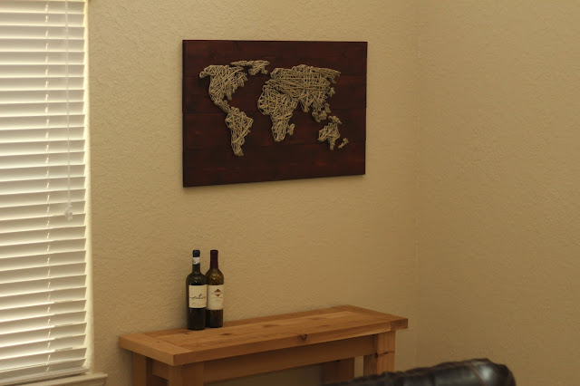 Rustic DIY Projects: How To: Twine Art World Map