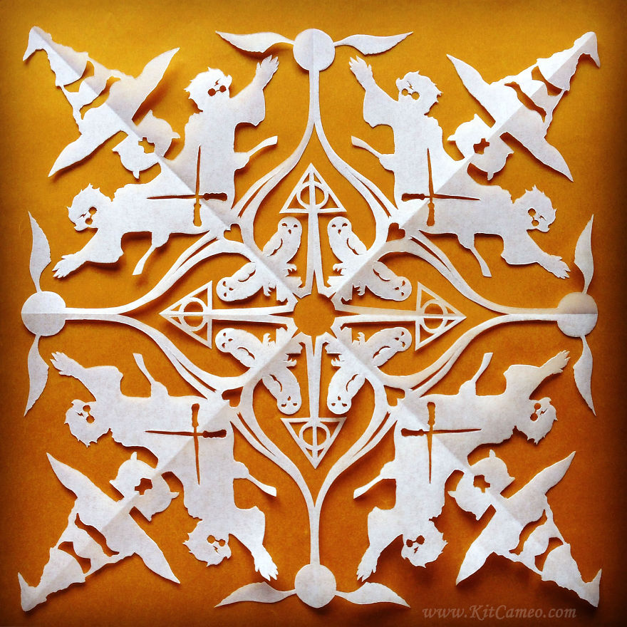 paper-cut snowflakes with highly detailed ~ easy paper craft for kids