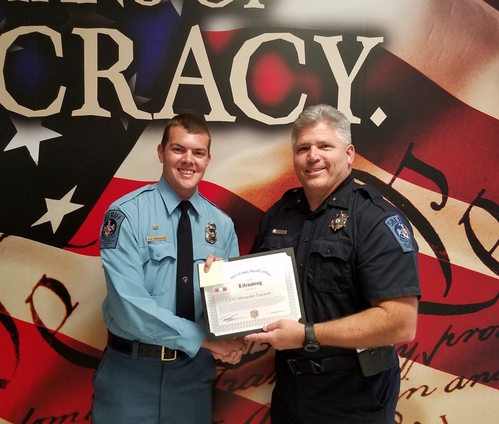 St. Mary's County Sheriff's Office - News: Sheriff Cameron Announces Second Quarter Awards