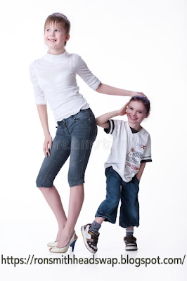 Head Swaps By Ron Smith: boy and woman swap