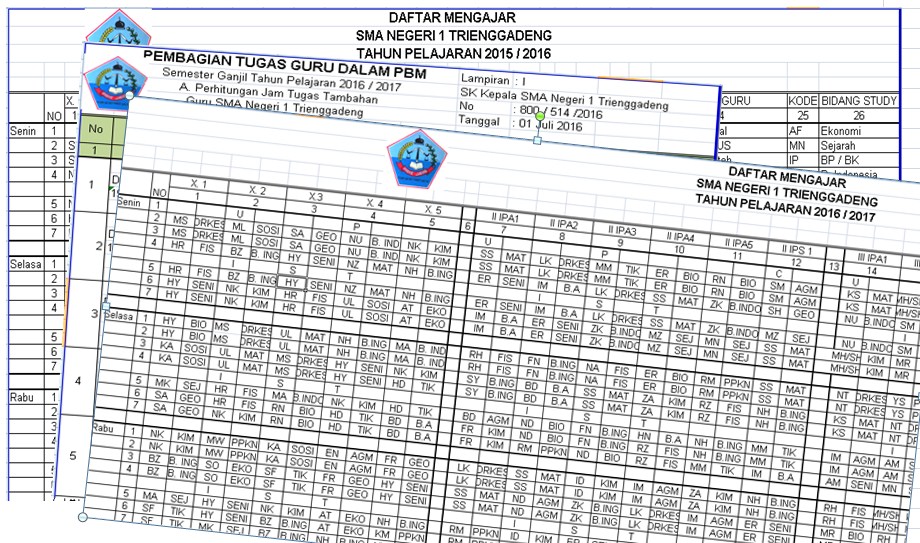Contoh SK Pembagian Tugas Mengajar Lengkap dengan Roster, Piket, JJM ...