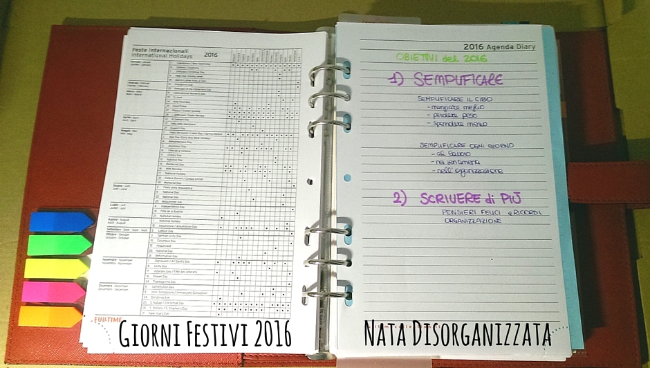 Nata disorganizzata: Setup dell'agenda di casa 2016: tantissime novità