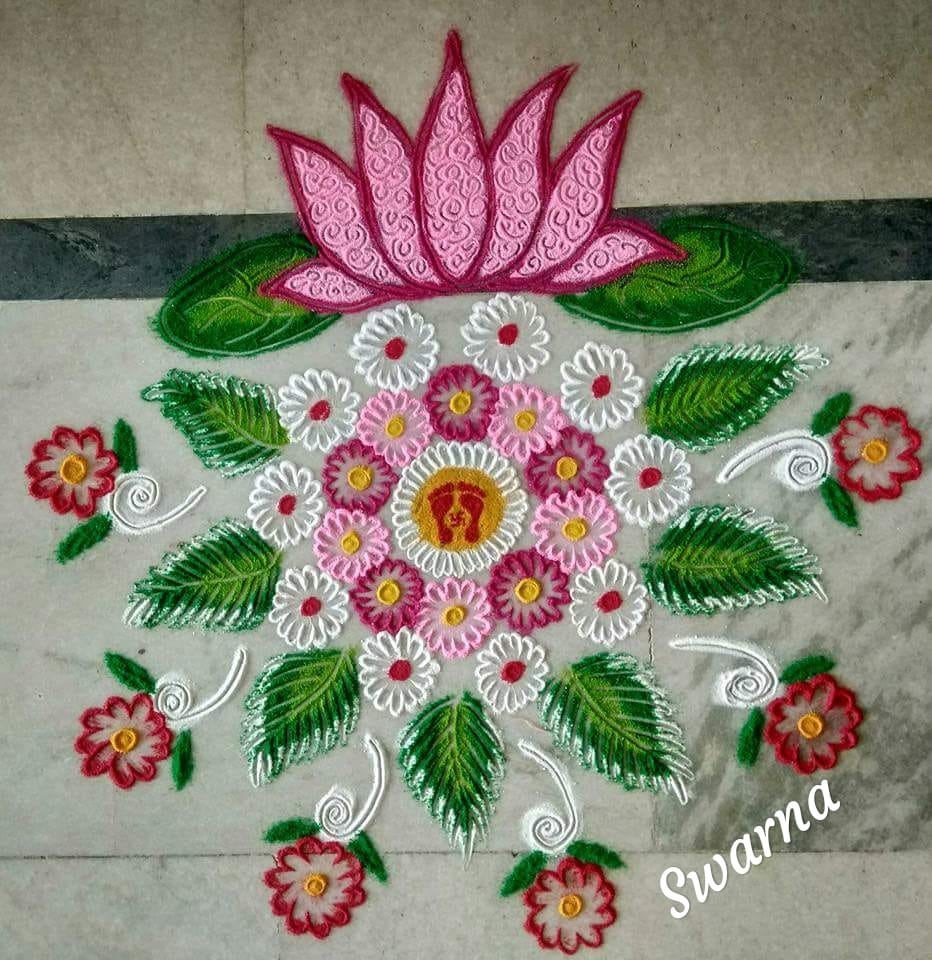 TELUGU WEB WORLD: VARA MAHA LAKSHMI DEVI PUJA FESTIVAL RANGOLI ART ...