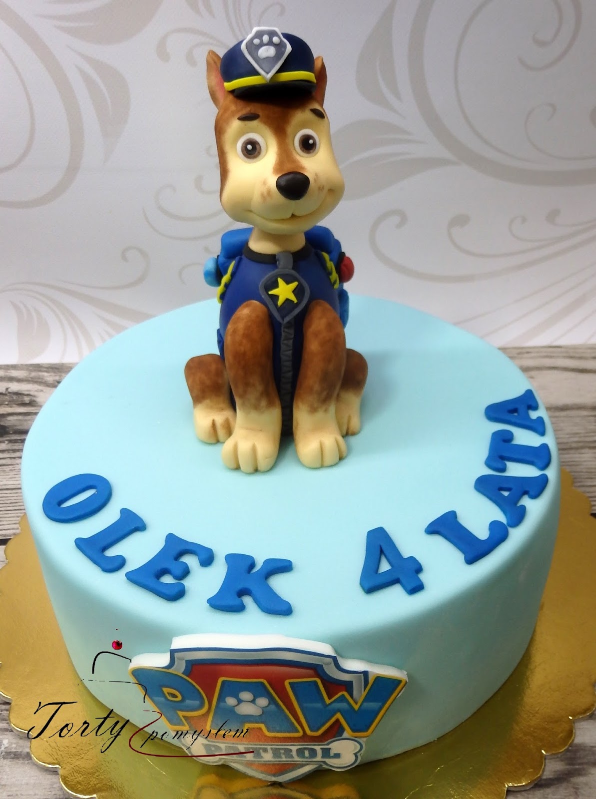 TORTY Z POMYSŁEM Kraków: Tort z pieskiem Chase z bajki Psi Patrol.