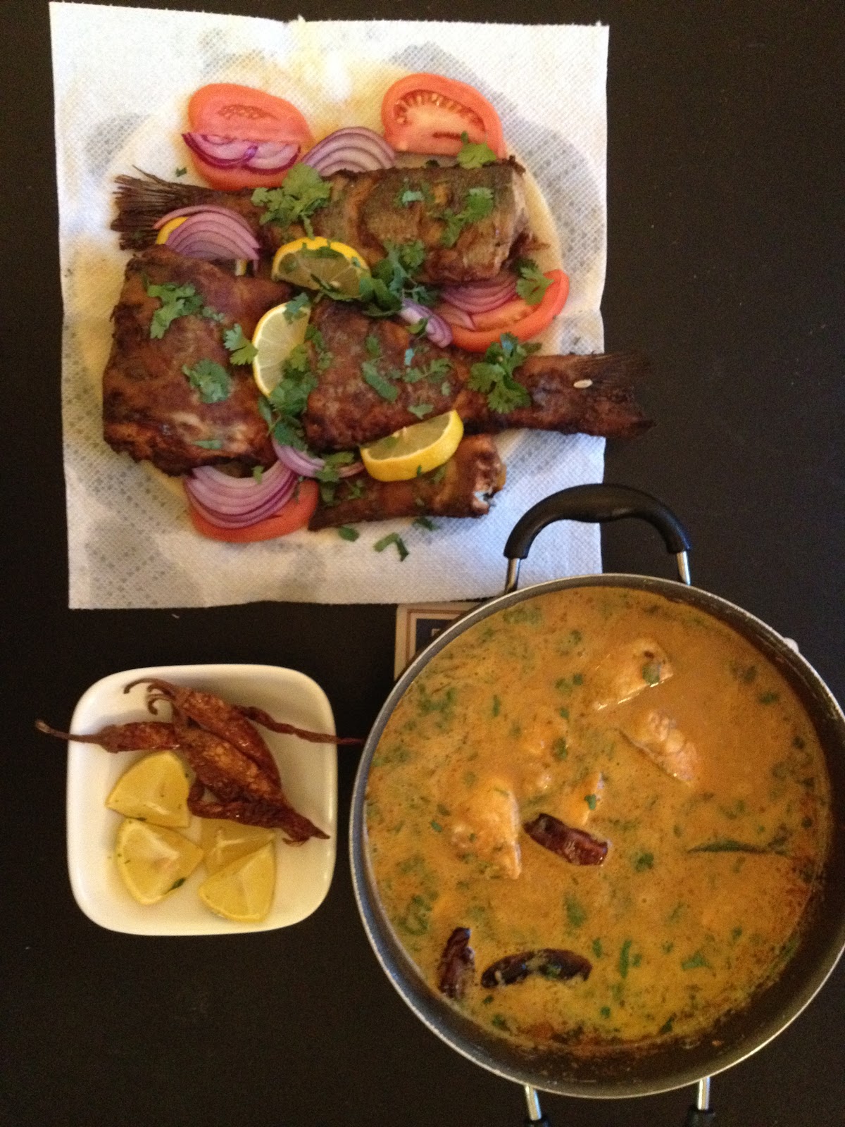 Bronzini Fish fry and Fish curry - Aaichi Savali