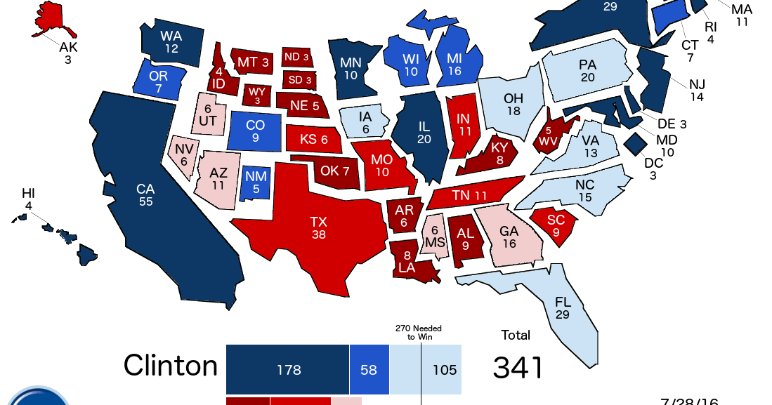 Frontloading HQ: The Electoral College Map (7/28/16)