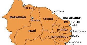 Blog de Geografia: Mapa da região nordeste com limites dos estados e ...